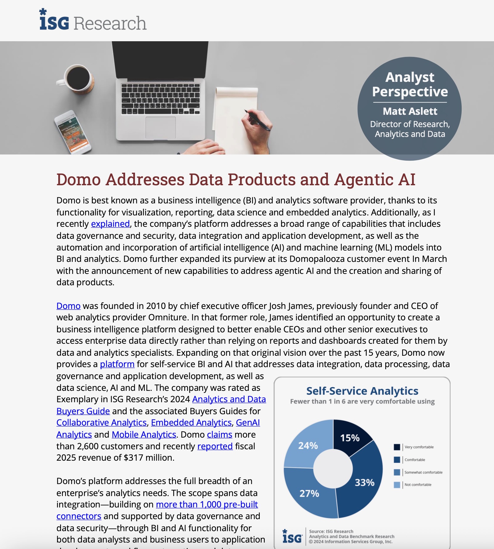 Domo Resource - ISG Research: Domo Addresses Data Products and Agentic AI